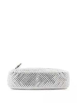 Prada Re-edition 2000 Crystal Embellished Satin Mini Hobo Bag - Silver