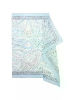 Emilio Pucci Marmo-print Cotton Sarong - Blue