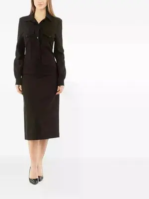 Moschino Button-up Flap-pocket Dress - Black
