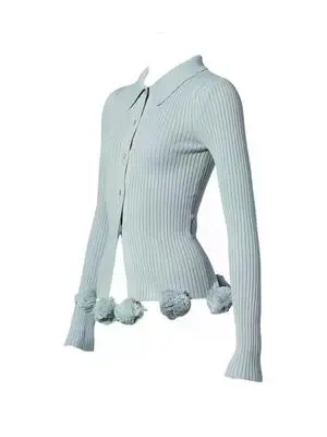 CONNER IVES Pom-pom Ribbed-knit Cardigan