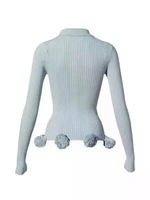 CONNER IVES Pom-pom Ribbed-knit Cardigan