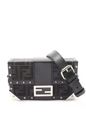 Fendi 2010s Zucca Trunk Shoulder Bag - Black