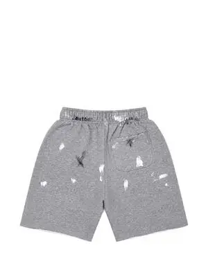 WARMAN Paint-splatter Skull-print Shorts - Grey