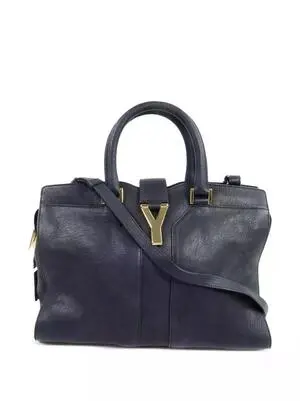 Saint Laurent Cabas Chyc Calf Leather Handbag - Blue
