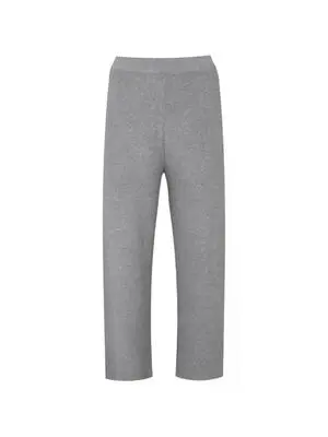 IZAAK AZANEI Ribbed-knit Straight-leg Trousers - Grey