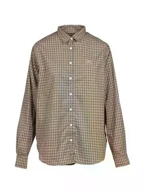 GLOWNY Check Embroidered Button-up Shirt - Brown