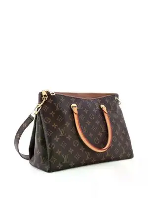 LOUIS VUITTON Pallas Tote Monogram Canvas With Leather Shoulder Bag - Brown