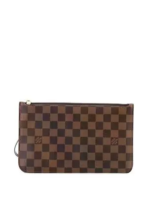 LOUIS VUITTON Neverfull Pochette Damier Large Pouch - Brown