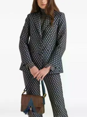 Malìparmi Geometric Jacquard Blazer - Blue
