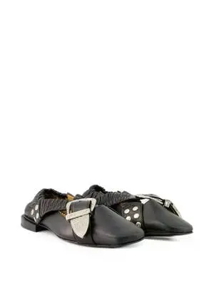 Toga Buckled Ruched Flats