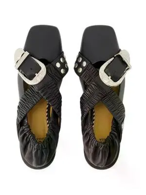 Toga Buckled Ruched Flats