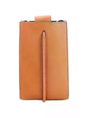 Fendi Fendigraphy Phone Pouch Leather Crossbody Bag - Brown