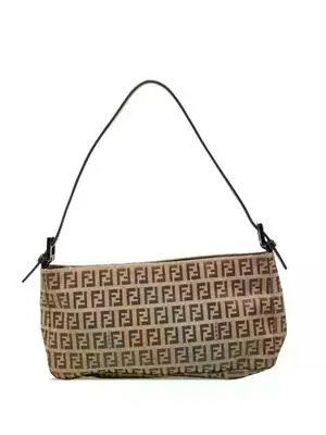 Fendi 2000-2010 Zucchino Canvas Pochette Shoulder Bag - Neutrals