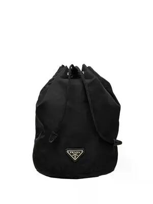Prada 2000-2013 Tessuto Drawstring Pouch - Black
