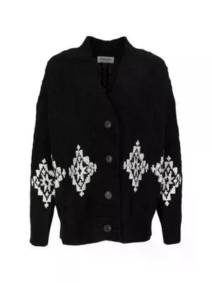 Ermanno Scervino Cable-knit Sequin-embellished Cardigan - Black