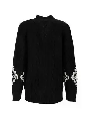 Ermanno Scervino Cable-knit Sequin-embellished Cardigan