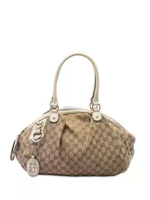 Gucci 2016-2026 Gg Canvas Sukey Satchel - Neutrals