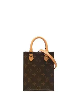LOUIS VUITTON 2021 Monogram Petit Sac Plat Satchel - Brown