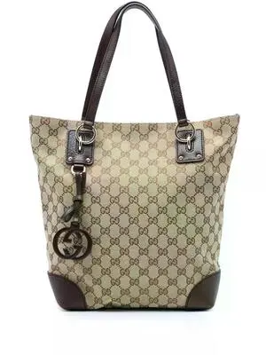 Gucci 2016-2026 Gg Canvas Gg Charm Tote Bag - Neutrals