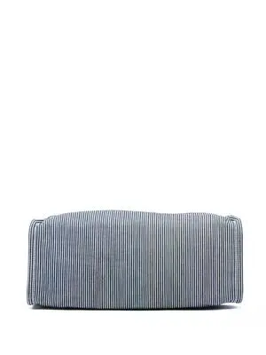 Celine 2019 Striped Textile And Calfskin Squared Cabas Tote Bag
