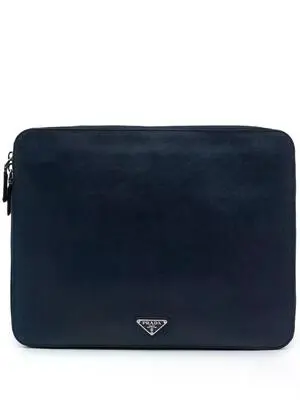 Prada 2013-2026 Saffiano Laptop Case Business Bag - Blue