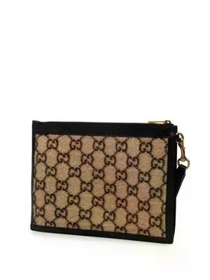 Gucci 2000-2015 Gg Wool Clutch Bag - Neutrals
