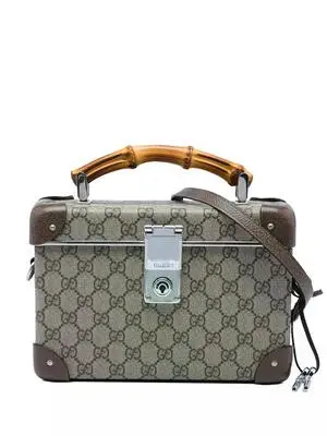 Gucci 2016-2026 Gg Supreme Bamboo Vanity Bag Satchel - Neutrals