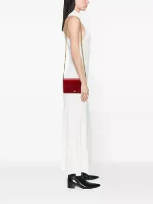 Gucci 2016-2026 Gg Marmont Leather Wallet On Chain Crossbody Bag - Red