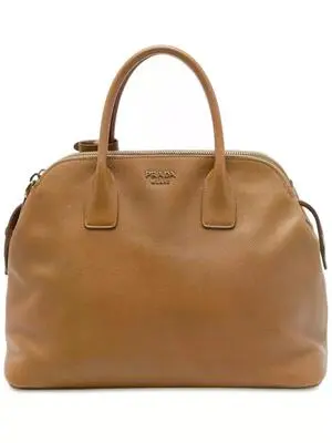 Prada 2013-2016 Saffiano Triple Zip Dome Tote Handbag