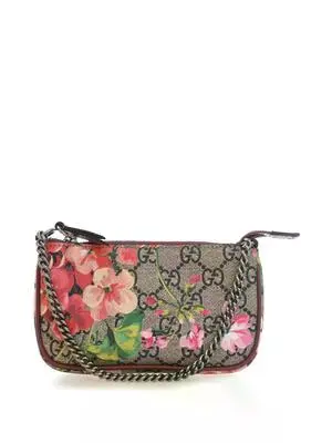 Gucci 2016-2026 Mini Gg Supreme Blooms Chain Pochette Handbag