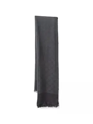 Gucci Gg Monogram Jacquard Scarf - Grey