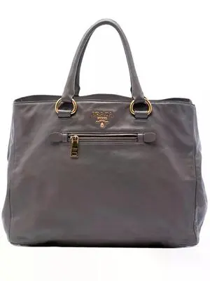 Prada 2010-2026 Soft Calf Front Zip Open Convertible Tote Satchel