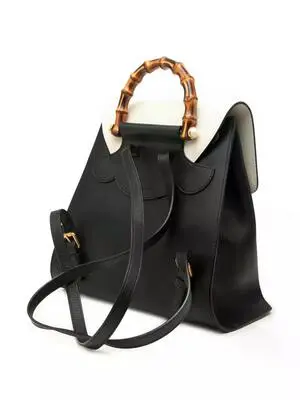 Gucci 2000-2015 Pearl Studded Calfskin Bamboo Nymphaea Backpack