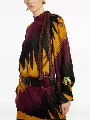 Emilio Pucci Drago Print Silk Dress - Orange