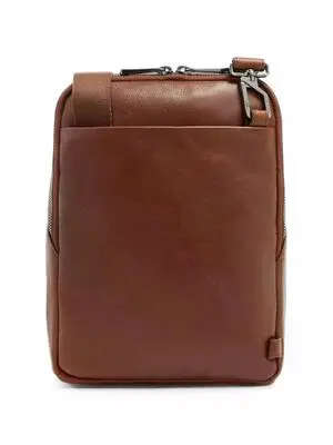 PIQUADRO Logo-plaque Leather Messenger Bag