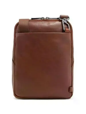 PIQUADRO Logo-plaque Leather Messenger Bag
