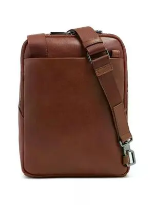 PIQUADRO Logo-plaque Leather Messenger Bag