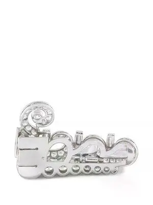 LB EXCLUSIVE Diamond Scroll Brooch - Silver