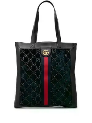 Gucci 2016-2026 Large Gg Velvet Web Ophidia Tote Bag