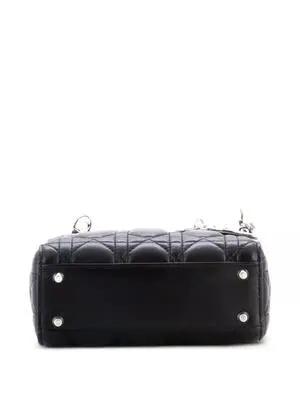 Dior Lady Chain Bag Cannage Quilt Lambskin Mini Satchel - Black