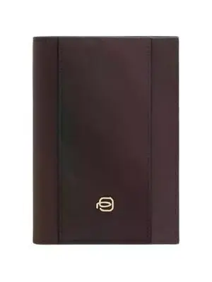 PIQUADRO Logo-plaque Leather Passport Holder - Red