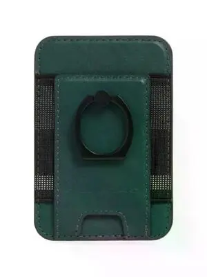 PIQUADRO Magsafe® Leather Ring-stand Phone Cardholder - Green