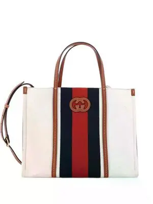 Gucci Interlocking G Web Canvas Medium Tote Bag