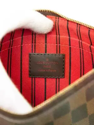 LOUIS VUITTON 2014 Damier Ebene Neverfull Mm Pouch