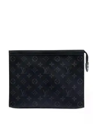LOUIS VUITTON 2020 Monogram Eclipse Pochette Voyage Mm Clutch Bag - Black