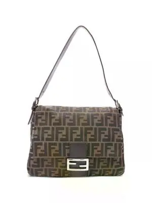 Fendi 2000s Mamma Baguette Zucca Shoulder Bag