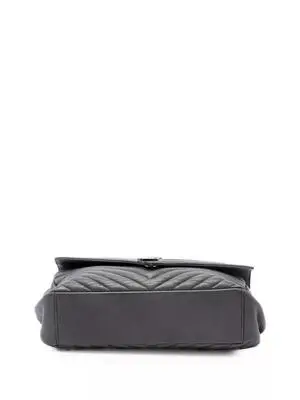 Saint Laurent 2016 Large Chevron Sheepskin Monogram College Satchel