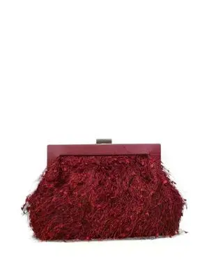 V°73 Feather-effect Clutch Bag