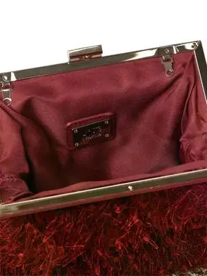 V°73 Feather-effect Clutch Bag