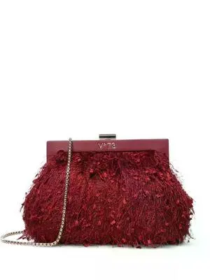 V°73 Feather-effect Clutch Bag - Red